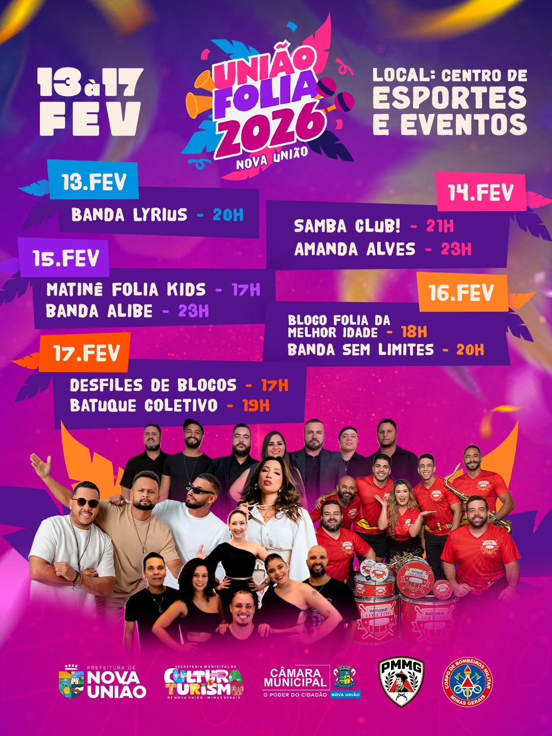 Portal Minas Gerais - Eventos: UNIÃO FOLIA CARNAVAL DA ALEGRIA 2026